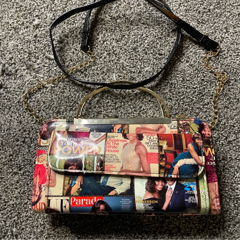 Michelle Obama Magazine Cover Collage Handbag Purse C… - Gem